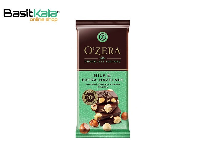 قیمت، مشخصات و خرید شکلات شیری مغزدار مدل اکسترا هِیزلنات با دانه های کامل فندق 90 گرم اوزرا ...